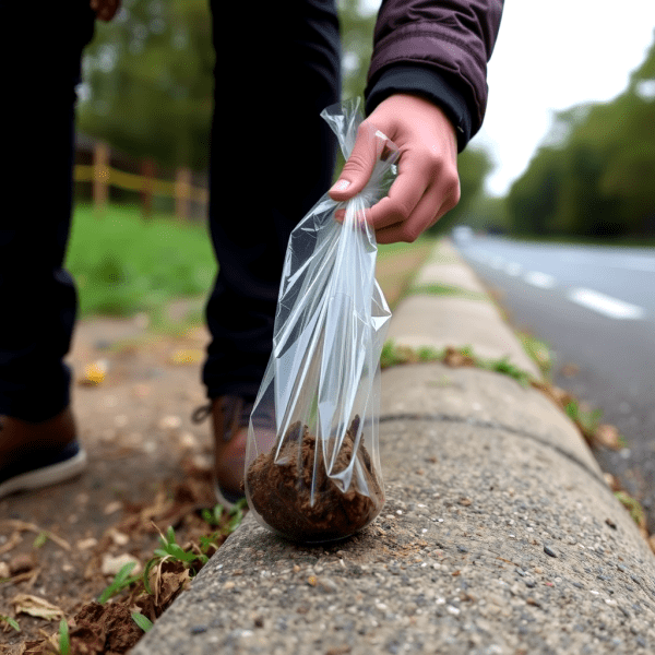 A reminder to clean up after your dog when it poops while out and about ...