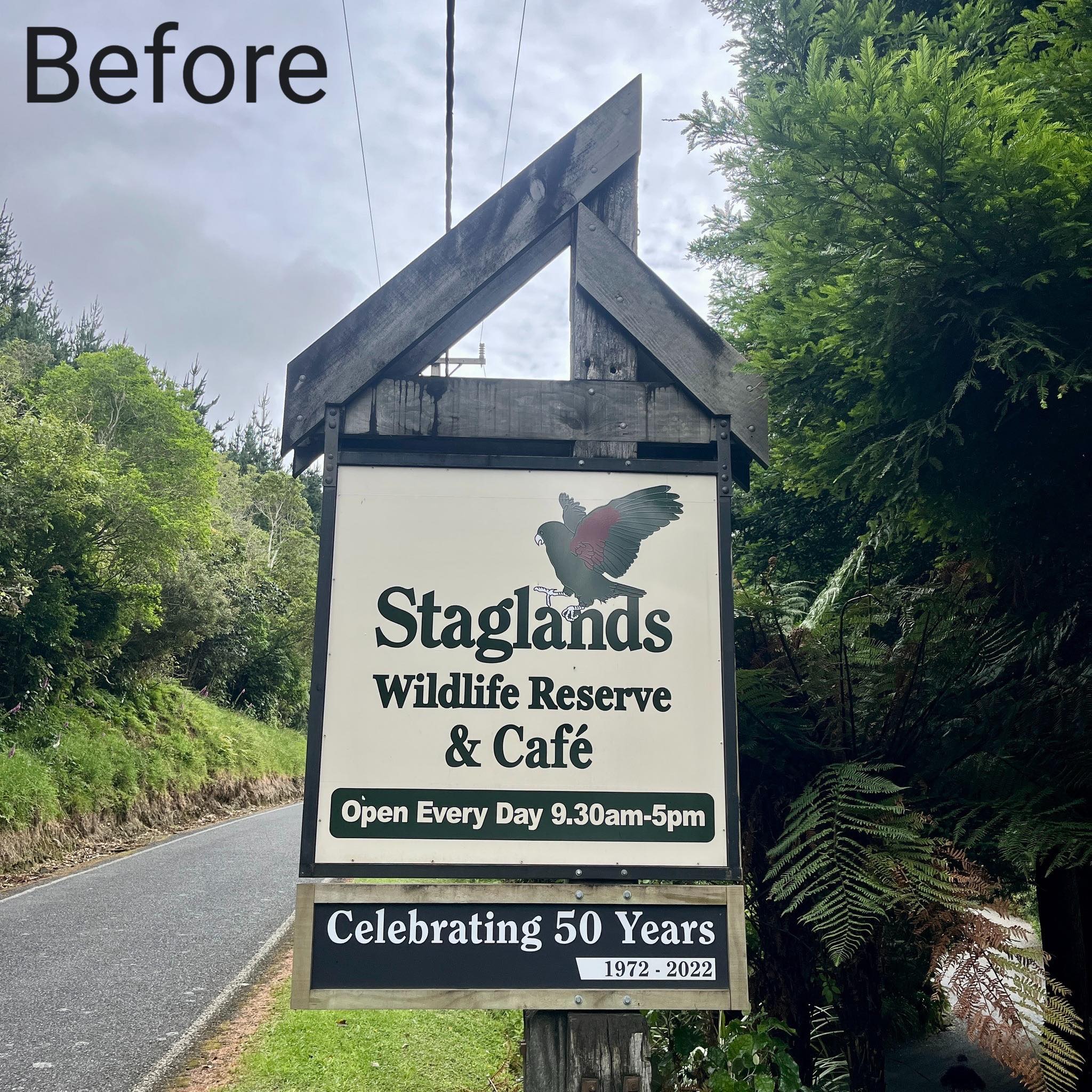 A new sign officially marks the completion of the upgrade at Staglands ...